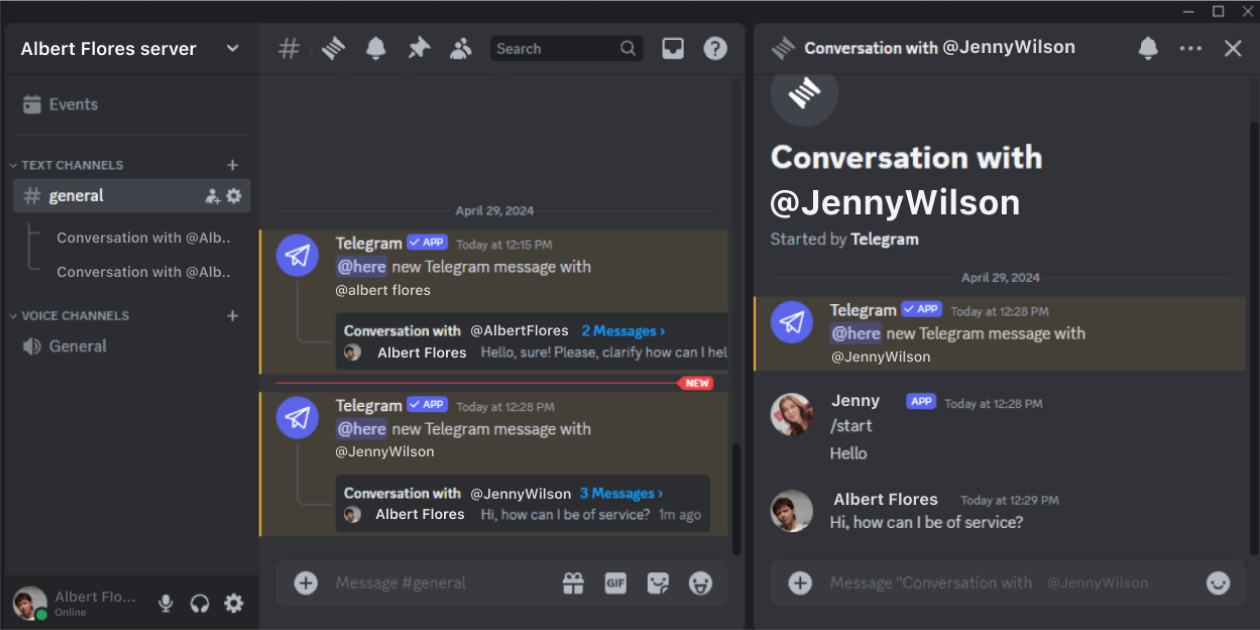 Discord Telegram - DevIT Software